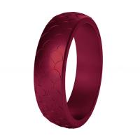 China Fish Scale Silicone Wedding Ring with Mermaid Stone Design - Flexible 5-12mm Size Range for Women's Special Occasions for sale
