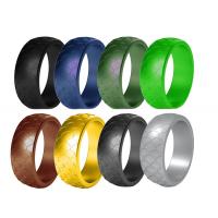 China Men's Silicone Wedding Ring with Fish Scale Design 8.7mm Width Multiple Colors Breathable Comfort Fit for sale