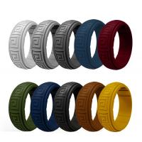 China 8mm Men's Silicone Sports Ring with Breathable Step Edges for Wedding and Engagement for sale