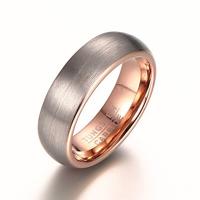 China 6mm Classic Tungsten Wedding Band for Men Comfort Fit Black Rose Gold Two-Tone Design for sale