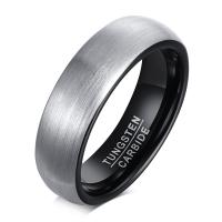 China 6mm Silver Brushed Tungsten Wedding Band with Black Inner Unisex Engagement Ring for sale