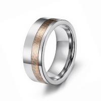 China 8mm Silver Brushed Polished Tungsten Wedding Band Ring with Superconductor Inlay Unisex for sale