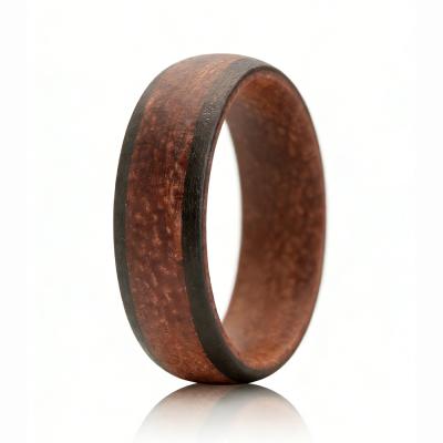 China 8mm Lightweight Wooden Wedding Band Handcrafted Eco-Friendly Natural Wood Ring for sale
