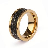 China Custom 8mm Two Tone Damascus Steel Wedding Band with Gold Inlay Unisex for sale