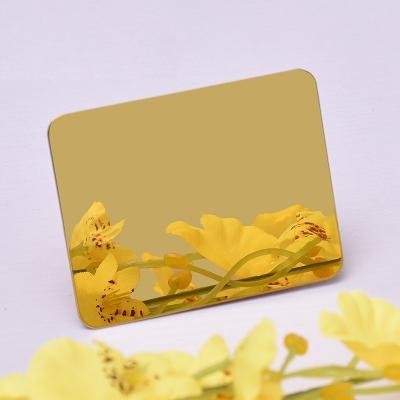 China 8K High Gloss Mirror Finish PVD Stainless Steel Plate With Fingerprint Resistant Vacuum PVD Coating In Champagne Color for sale