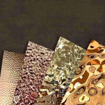 China Water Ripple Stainless Steel PVD Plate Corrosion And Wear Resistant With Custom Color Options for sale