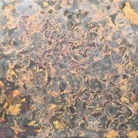 China Antique Patina Solid Copper Panel With Weathered Copper Grain And Hand Oxidation Staining for sale