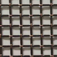 China Vintage Copper Woven Metal Mesh With Square Solid Strip Grid And Handmade Vintage Patina For Decorative Wire Mesh for sale