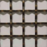 China Antique Bronze Patina Woven Metal Mesh With 3D Staggered Square Hollow Texture And Anti Fingerprint Coating for sale