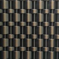 China Brushed Dark Bronze Cylindrical Rod Linked Metal Mesh With Interlocking Weaving Structure For Minimalist Industrial Aesthetics for sale