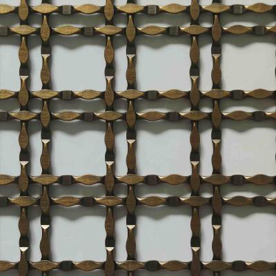 China Vintage Olive Shuttle Rhombus Woven Metal Mesh With Soft Diamond Hollow Patterns For Custom Cutting And Bending for sale