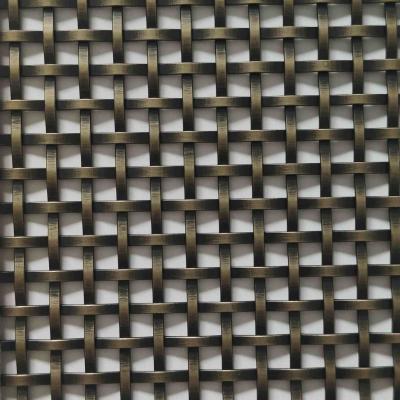 China Antique Dark Dense Flat Bar Square Woven Metal Mesh With Compact Right Angle Grids For Decorative Screens for sale