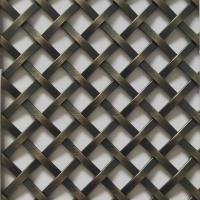 China Rhombus Diagonal Flat Wire Antique Brass Woven Decorative Metal Mesh for sale