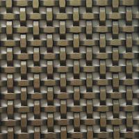 China Double Strip Plain Weave Antique Brass Decorative Flat Bar Metal Mesh for sale