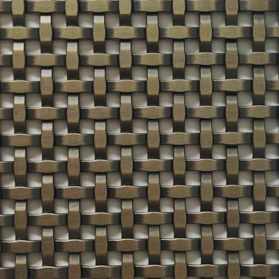 China Double Strip Plain Weave Antique Brass Decorative Flat Bar Metal Mesh for sale