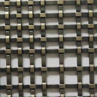 China Two Tone Interlaced Flat Strip Woven Decorative Metal Mesh for sale