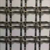 China Edge Pressed Flat Wire Square Woven Antique Decorative Metal Mesh for sale