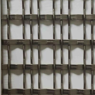 China Round Wire  Flat Bar Alternate Square Weave Stainless Steel Decorative Metal Mesh for sale