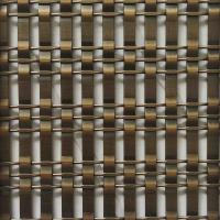 China Wide Vertical Strip Antique Brass Square Woven Decorative Metal Mesh for sale