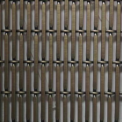 China Pointed End Long Flat Bar Antique Brass Vertical Weave Decorative Metal Mesh for sale