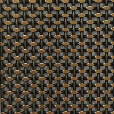 China Oval End Golden Dot Style Woven Decorative Metal Mesh for sale