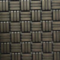 China Three Vertical Strip Interwoven Bronze Decorative Metal Mesh for sale