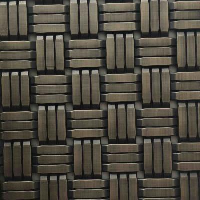 China Three Vertical Strip Interwoven Bronze Decorative Metal Mesh for sale