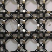 China Cross Diagonal Rhombus Woven Bronze Metal Decorative Mesh for sale