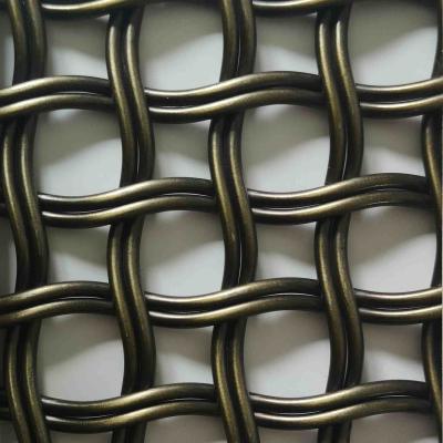 China Twisted Wire Wave Grid Retro Woven Metal Mesh for sale