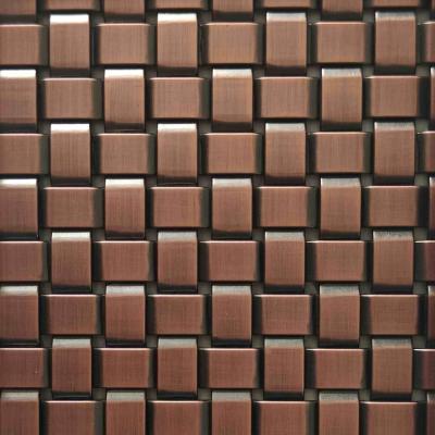China Rectangular Block Antique Copper Grid Woven Metal Mesh for sale