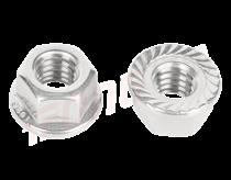China Corrosion Resistant Stainless Steel Flange Nuts With Serrated Flange And Nylon Insert Lock For Secure Fastening for sale