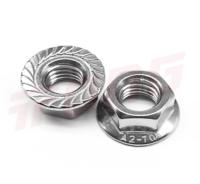 China Corrosion Resistant Stainless Steel Flange Nuts With Serrated Flange And Nylon Insert Lock For Secure Fastening for sale