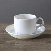 China White Coated Coffee Sublimation Mug Set With Spoon And Dish / Saucer for sale