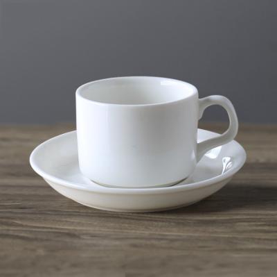 China White Coated Coffee Sublimation Mug Set With Spoon And Dish / Saucer for sale