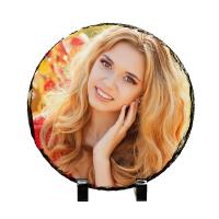 China SH22 Sublimation Circle Shape Rock Slate Frame With Heat Press Machine 15*15cm for sale