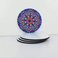 China Round Anti Slip 100x100mm Blank Cork Coasters for sale