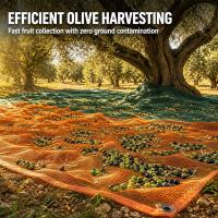 China New material supplied to Europe, four-corner edged and buckled olive netting, anti-aging fruit collection netting, olive harvesting netting for sale