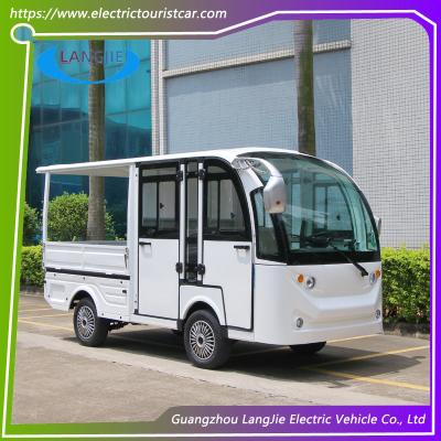 China 5 Seater Electric Sightseeing Bus 48v Electric freight car with Fencing Cargo Box for Resort for sale