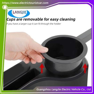 China Non Drilling Golf Cart Rear Armrest With Cup Holder And Phone Storage Compartment for sale