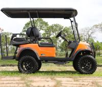 China 4 Seater Electric Golf Cart with Foldable Windshield Double Gear Rack Steering and Smart On-board Charger for sale