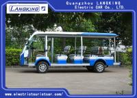China 72V 14 Seats Electric Shuttle Vehicles For Multi Passenger 28km/H Max. Speed Balck Seat With Curtain for sale