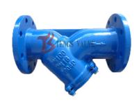 China GGG40 Ductile Iron DI Flanged Y Pattern Strainer Pn16 SS304 Screen Blue Epoxy Coating for sale