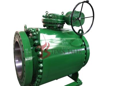China Split Trunnion Mounted Soft Seated Ball Valve Forged Steel A105 N Material for sale