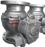 China PTFE Soft Seated Ball Valve Floating Ball Valve 150LB Worm Gear Q41F Full Bore for sale