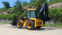 China 4 Wheels Steering 388H Backhoe Loader with Split Bucket in Jamaica for sale