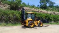 China 4 Wheels Steering 388H Backhoe Loader with Split Bucket in Jamaica for sale