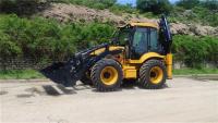 China 4 Wheels Steering 388H Backhoe Loader with Split Bucket in Jamaica for sale