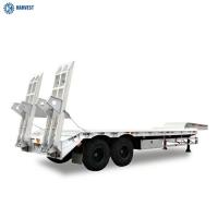 China 12.00R20 8pcs Tires 40 Ton Loading Capacity Harvest 2 Axles Lowbed Semi Trailer for sale