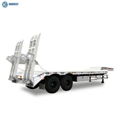China 12.00R20 8pcs Tires 40 Ton Loading Capacity Harvest 2 Axles Lowbed Semi Trailer for sale