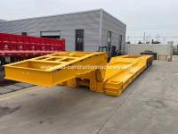 China Gooseneck Detachable Lowbed Semi Trailer 10 Axle 5 Lines 150 Ton for sale